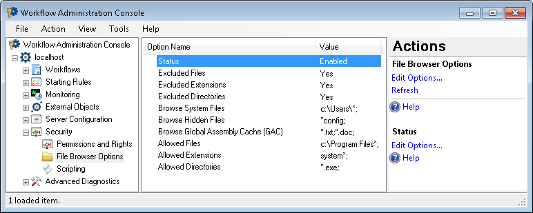File Browser Options Node